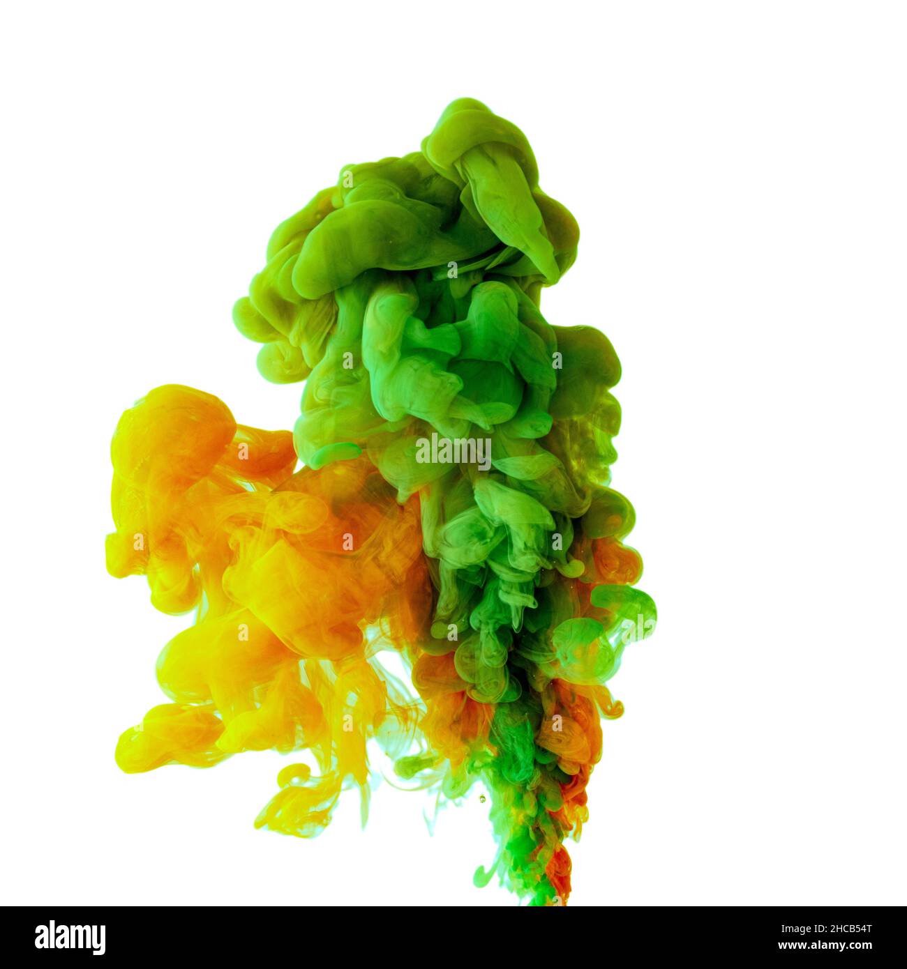 Explosion of colored, fluid and neoned liquids on white studio ...