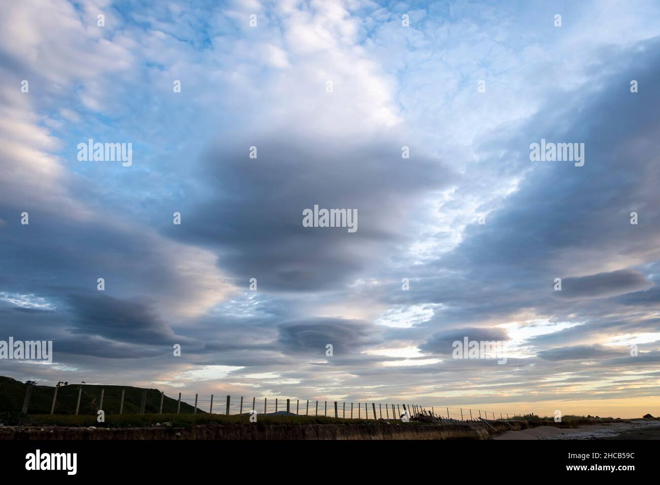 Cloud formation over farmland, Glenburn, Wairarapa, North Island, New ...