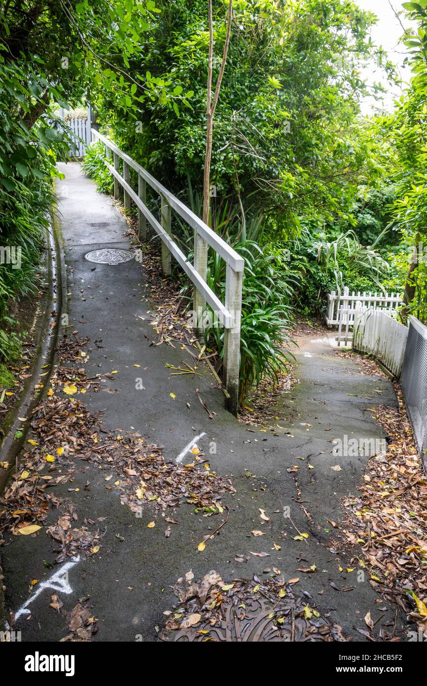 Pedestrian pathway in suburban neighborhood hi-res stock photography ...