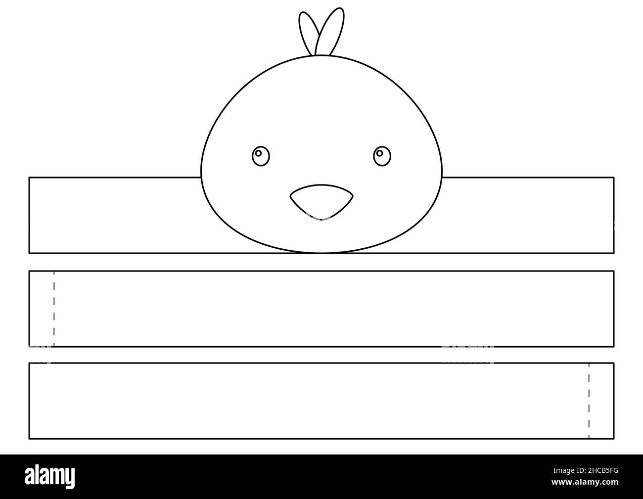 Printable chicken paper crown. Diy cut party ribbon template for ...