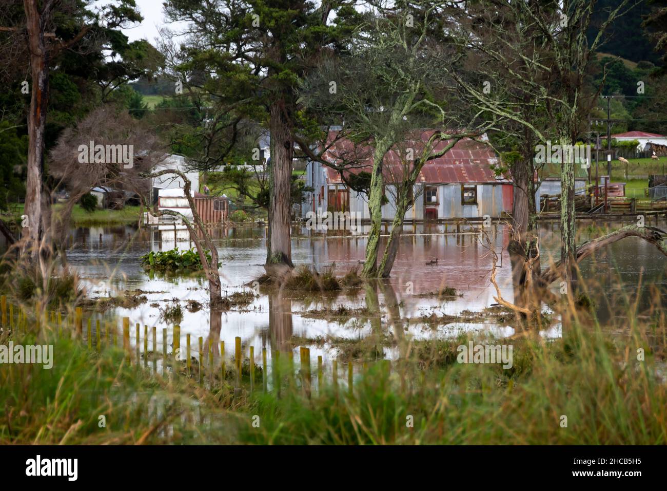 Flooding, near Feilding, Manawatu, North Island, New Zealand Stock ...