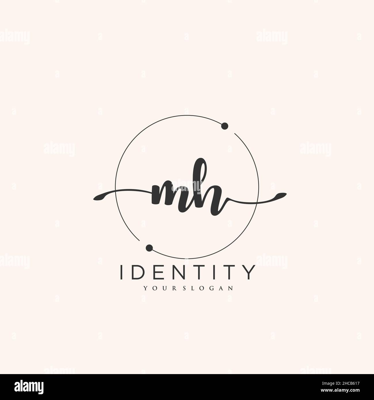 MH Handwriting logo vector art of initial signature, wedding, fashion ...