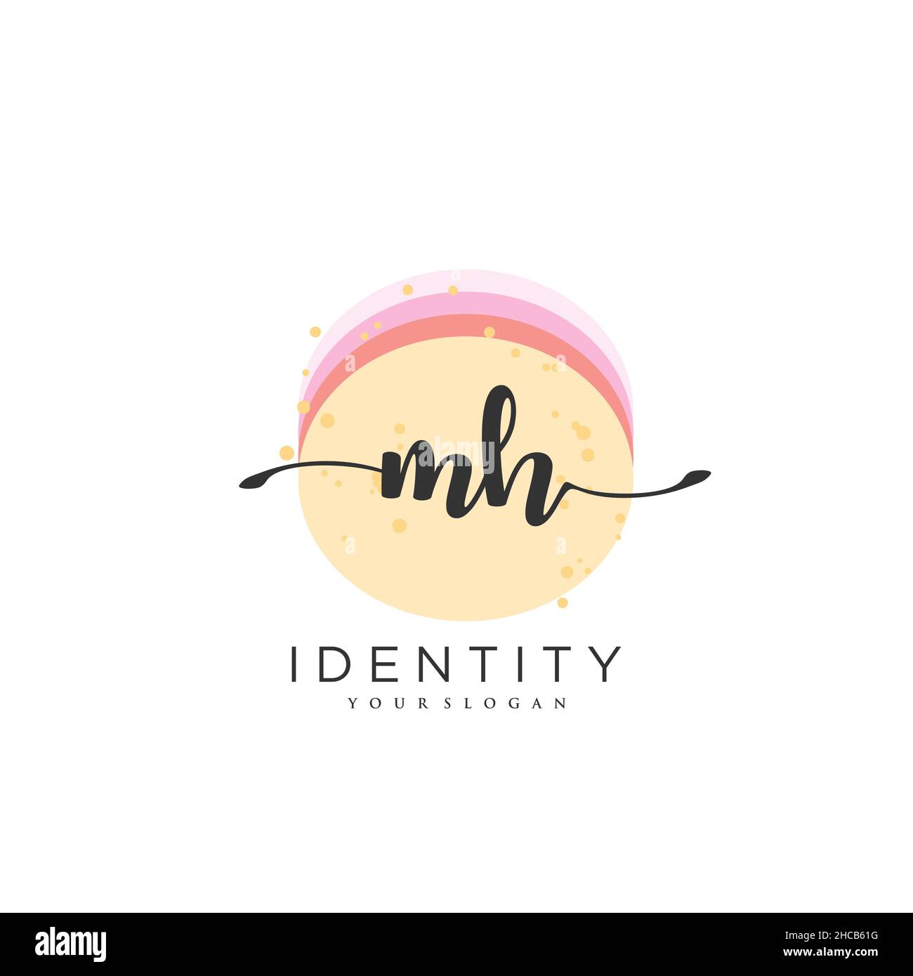 MH Handwriting logo vector art of initial signature, wedding, fashion ...
