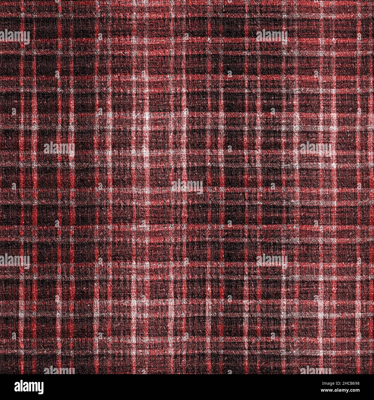 Retro red black buffalo plaid check seamless pattern. Traditional ...