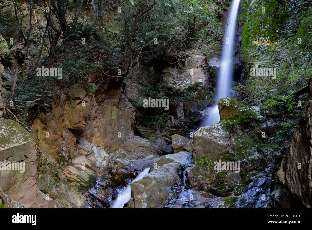 Splashing waterfall in winter in Numazu Shizuoka Stock Photo - Alamy