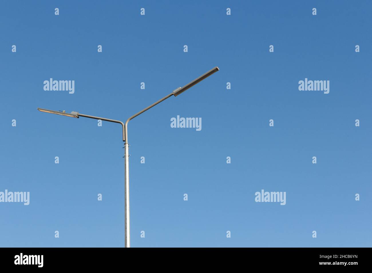 Street lamp. A modern street LED lighting pole. Modern LED lighting for ...