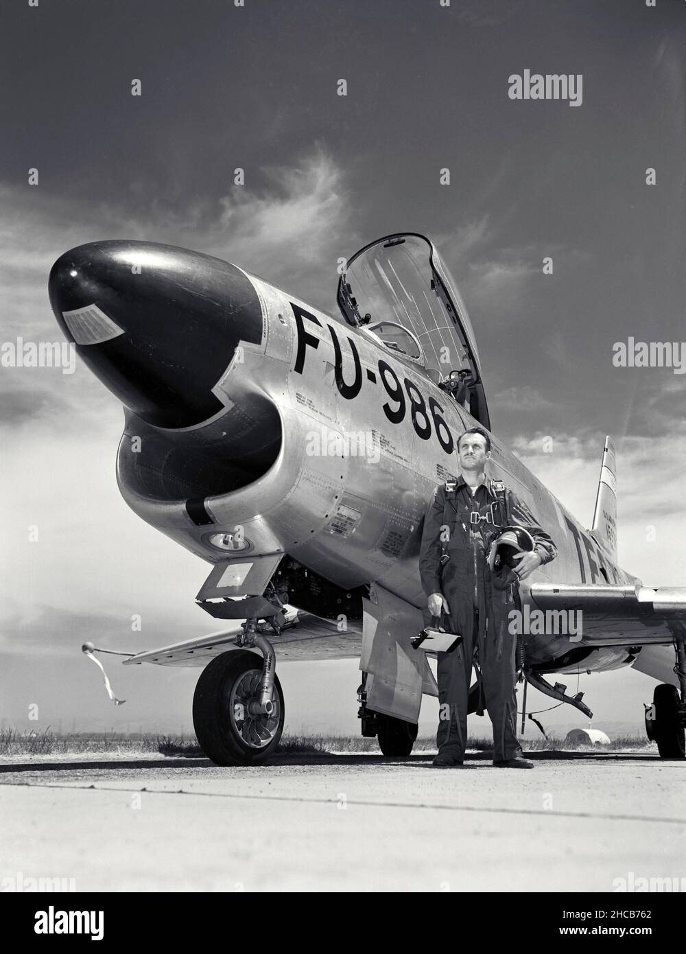 NACA Test Pilot George Cooper stand in front of the F-86D. 1954-06-16 ...