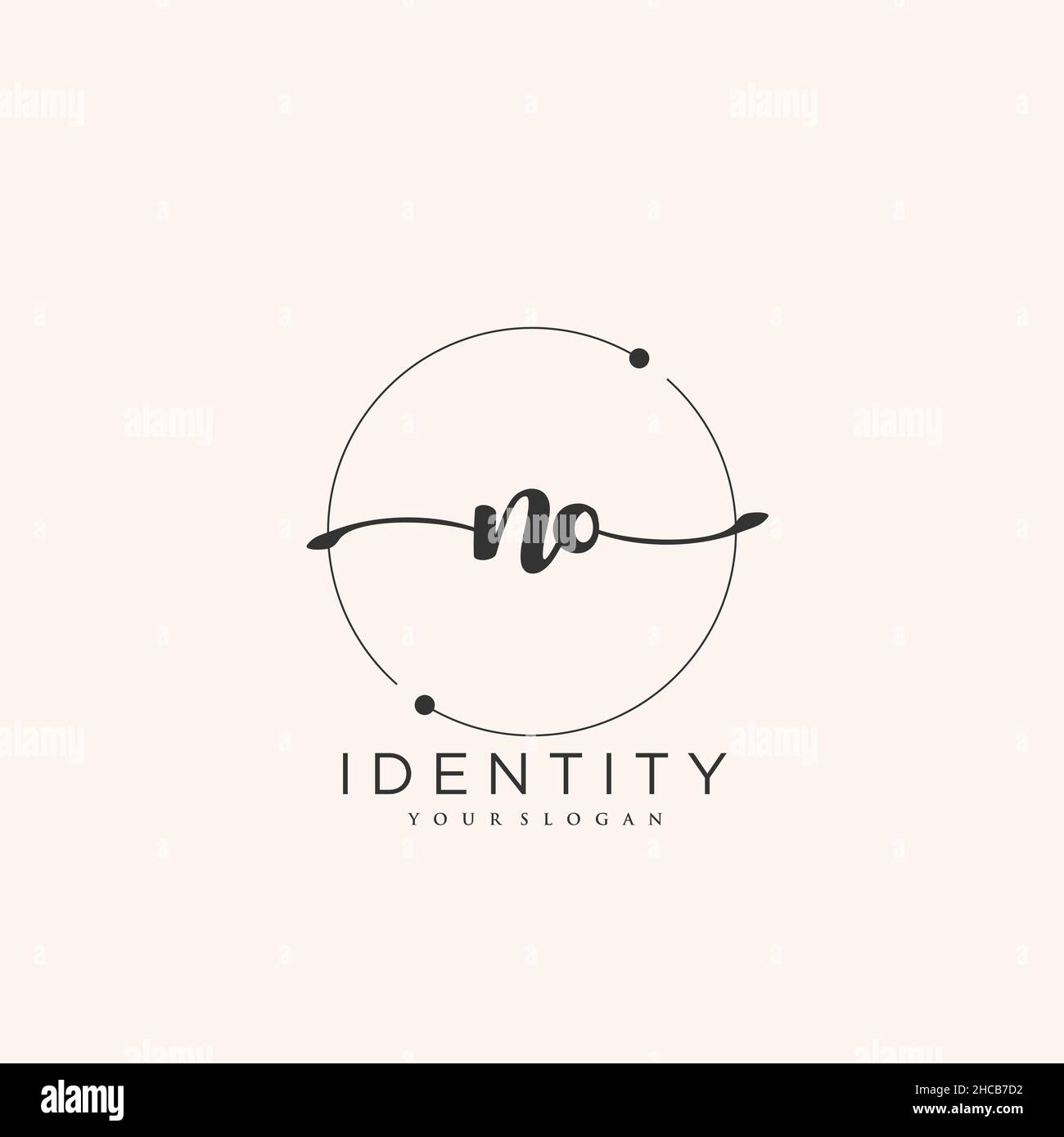 NO Handwriting logo vector art of initial signature, wedding, fashion ...