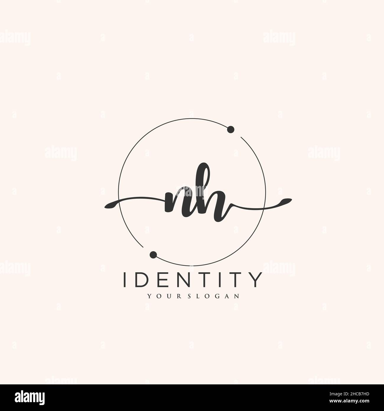 NH Handwriting logo vector art of initial signature, wedding, fashion ...