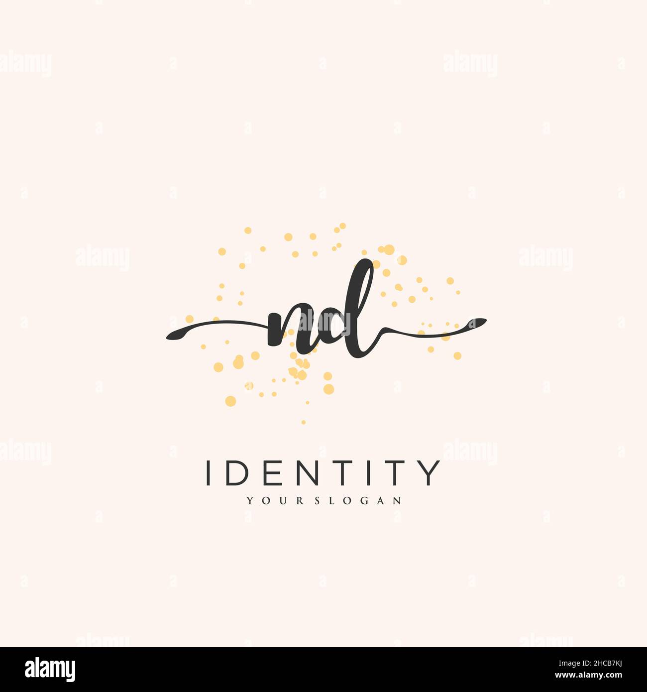 ND Handwriting logo vector art of initial signature, wedding, fashion ...