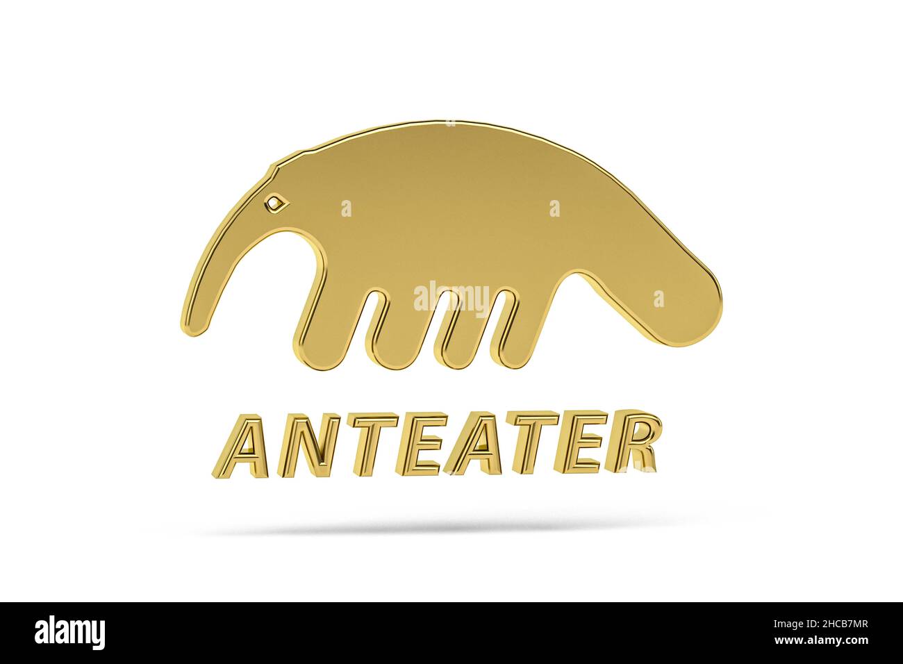 Golden 3d anteater icon isolated on white background - 3d render Stock Photo - Alamy