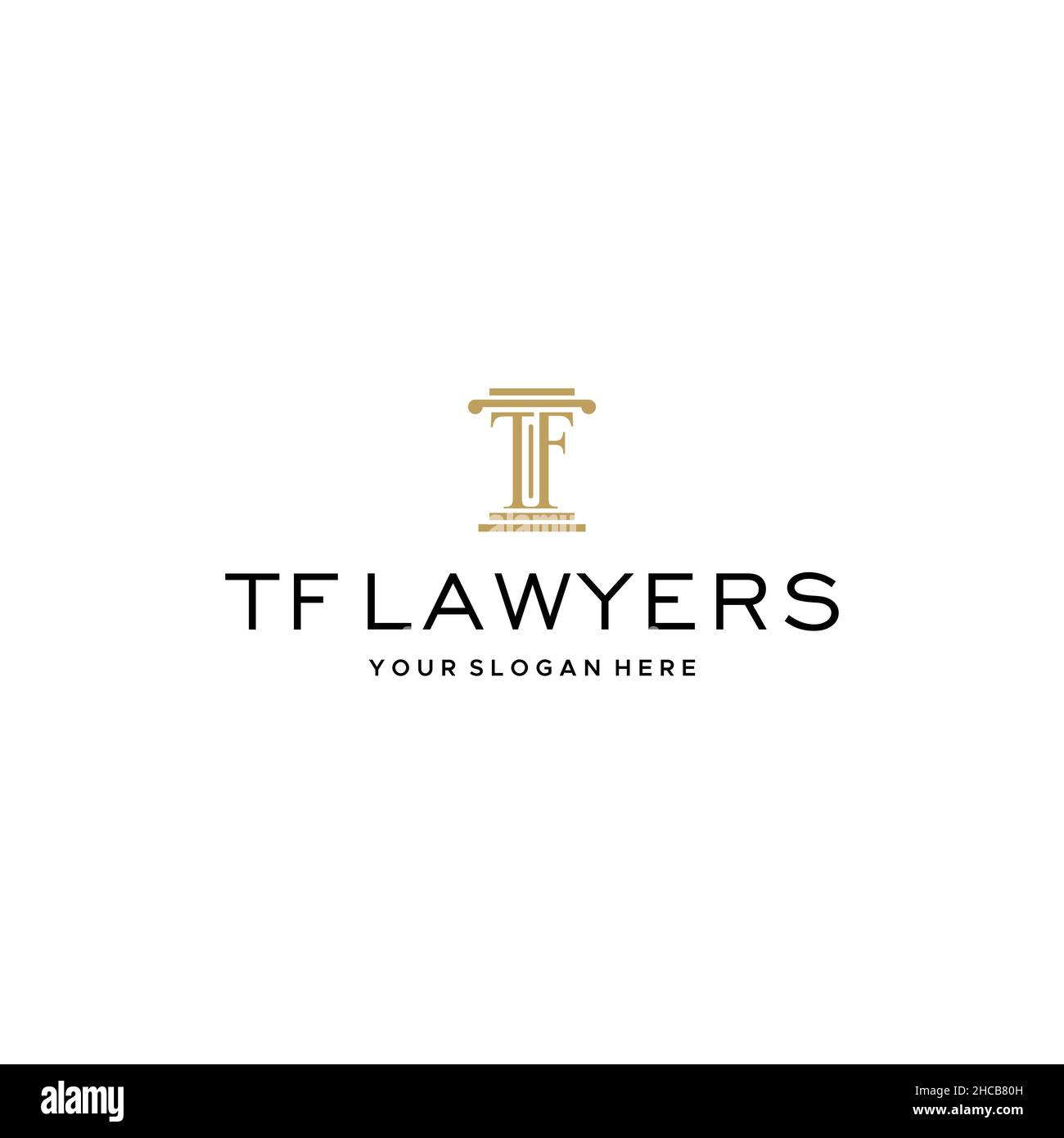 Modern Letter Mark Initial TF LAWYERS logo design Stock Vector Image ...