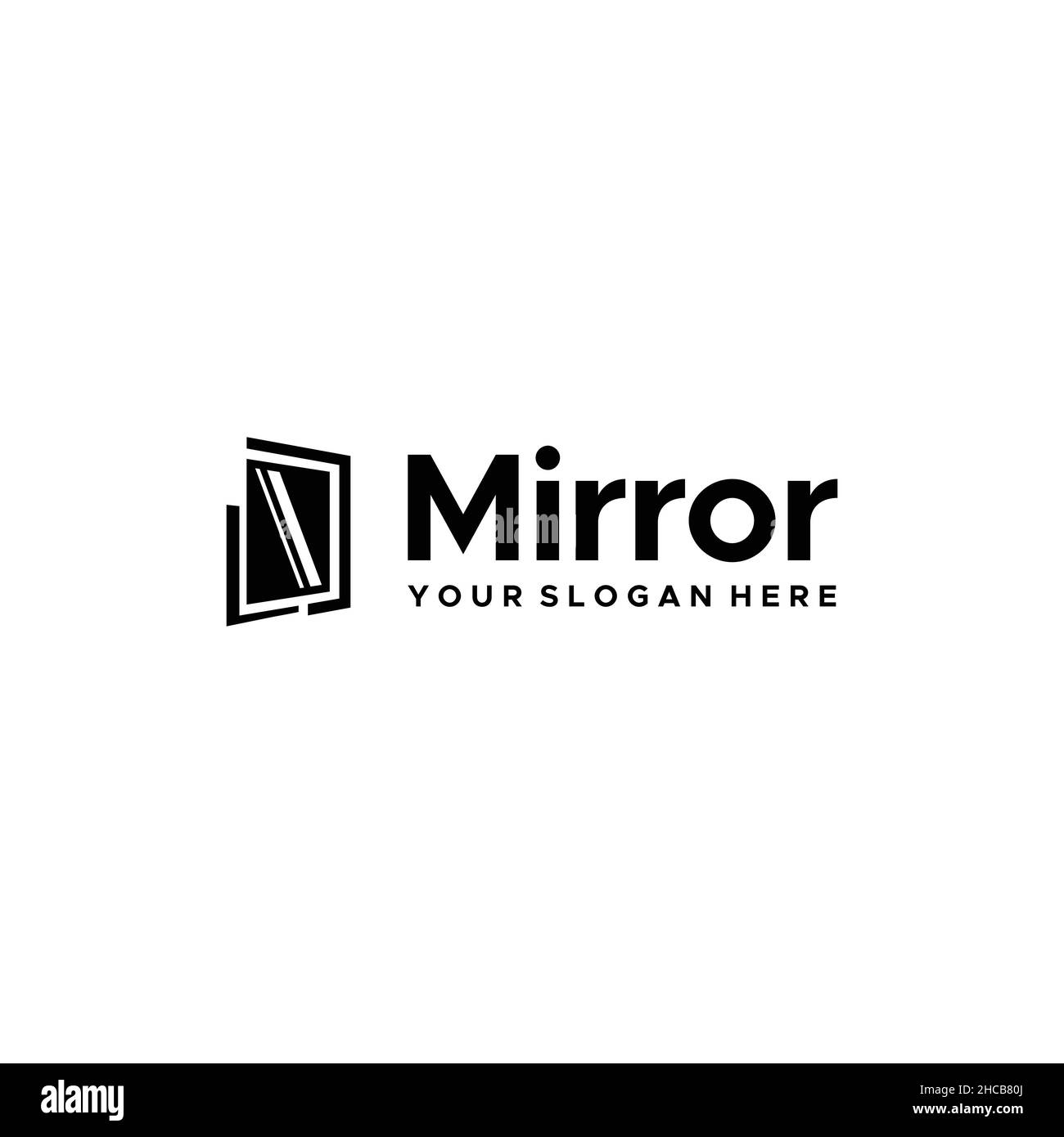 Flat silhouette Mirror reflection Logo design Stock Vector Image & Art ...
