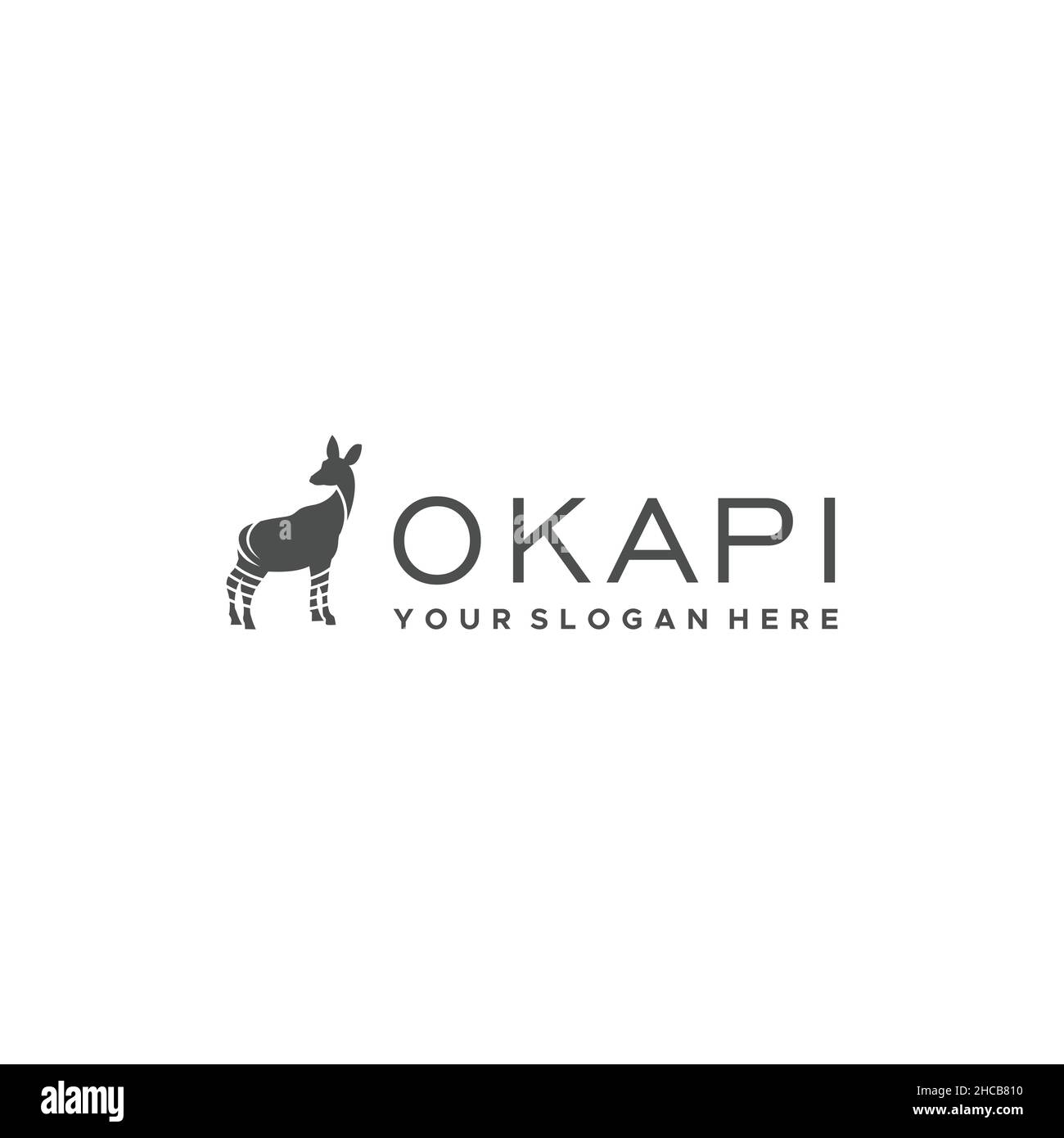 Minimalist OKAPI Animals Pet Mammals Logo design Stock Vector Image ...