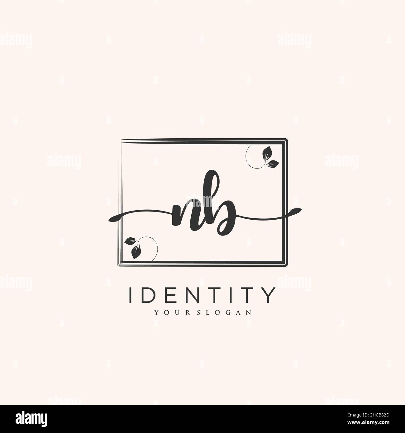 NB Handwriting logo vector art of initial signature, wedding, fashion ...