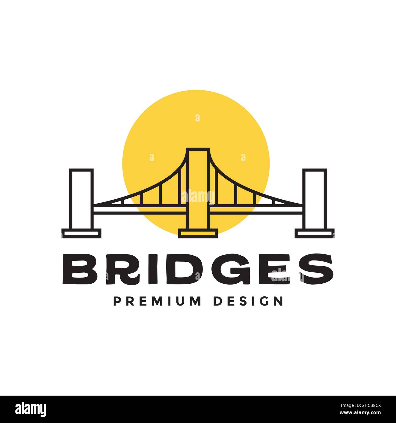 Long suspension bridge Stock Vector Images - Alamy