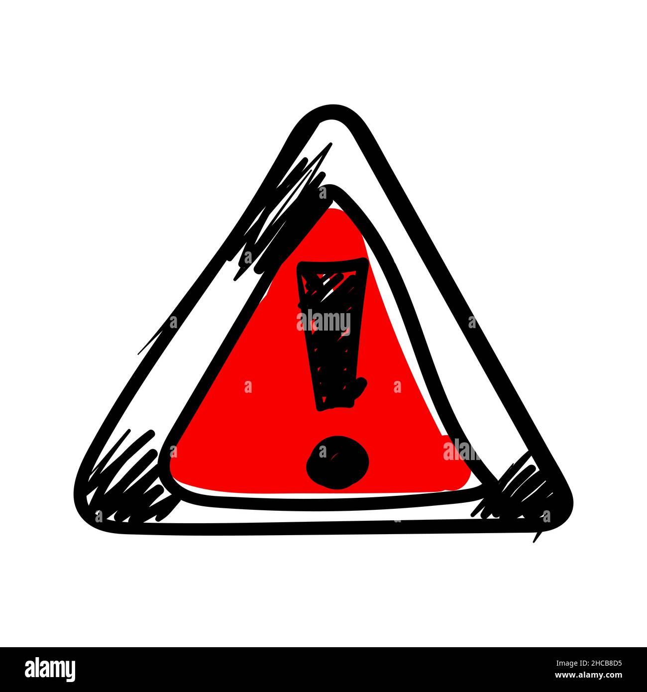 vector road sign triangle, doodle icon, Warning Sign doodle Stock ...