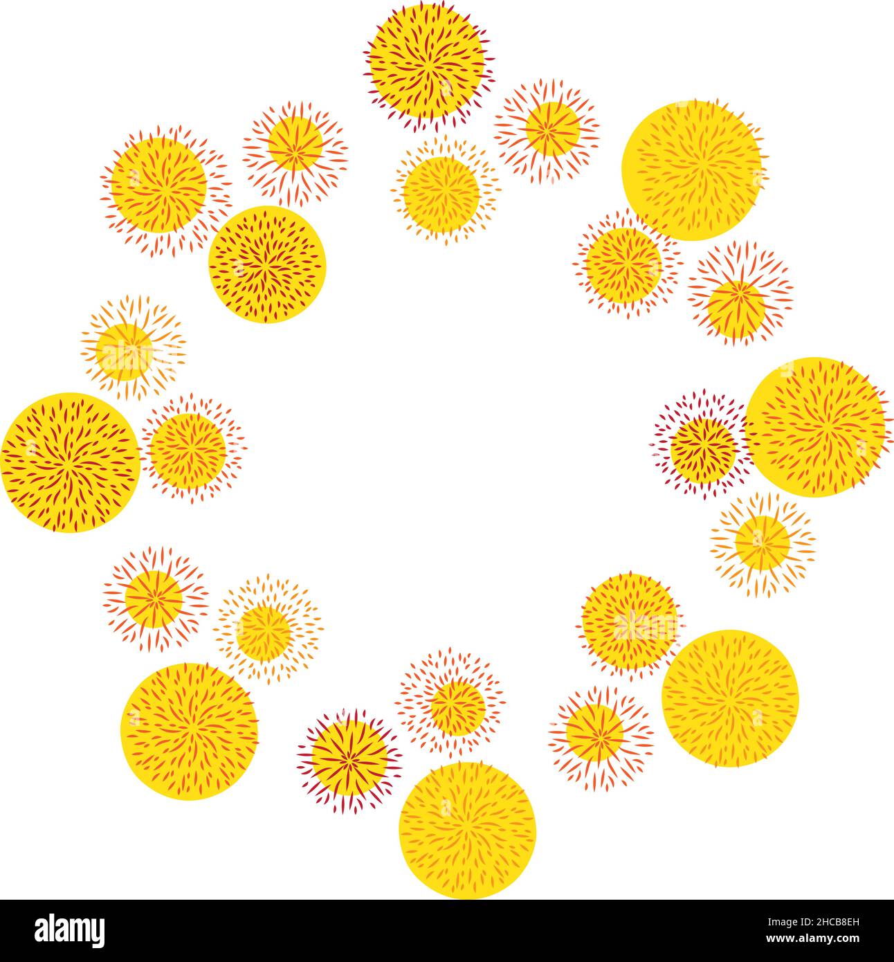 A simple yellow fireworks circle vector clipart Stock Vector Image ...