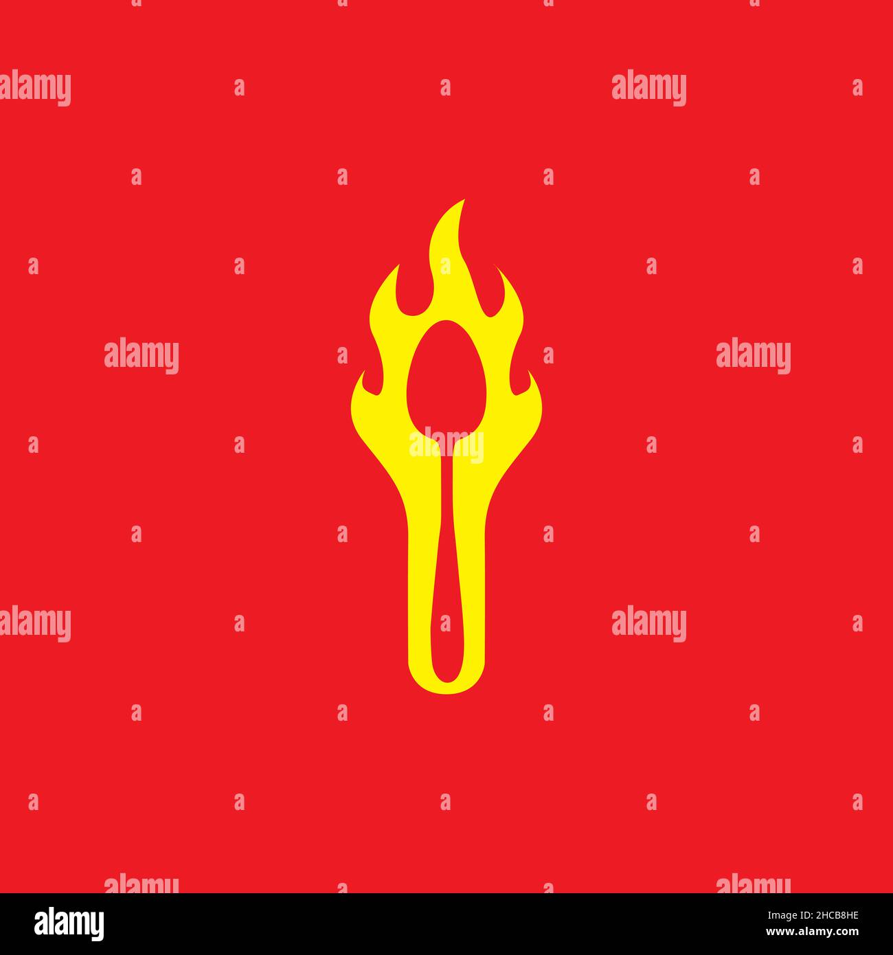 spoon with fire logo design vector graphic symbol icon sign ...