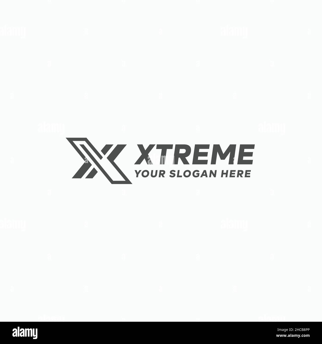 Flat Letter Mark Initial X XTREME Logo design Stock Vector Image & Art ...