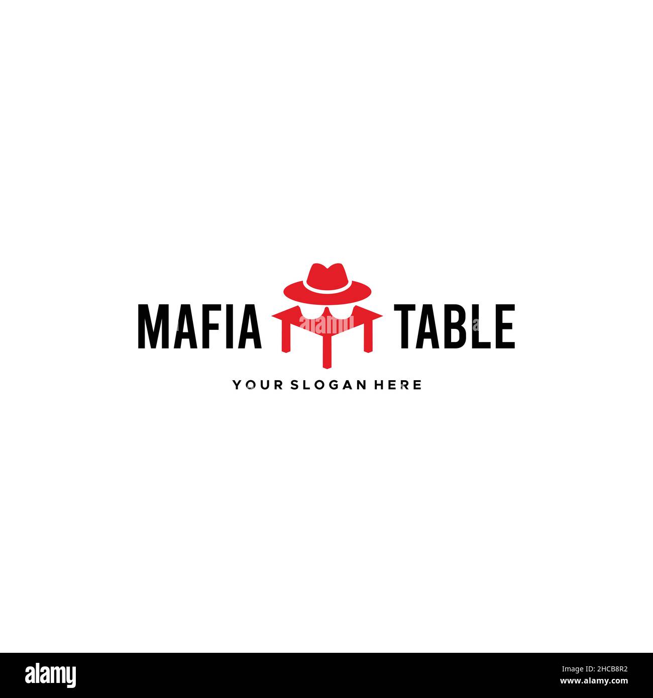 Flat Colorful MAFIA TABLE Hat Glasses Logo design Stock Vector Image ...