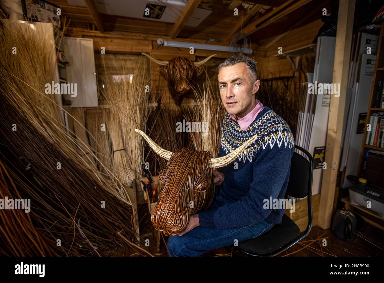 Willow weaver Bob Johnston from Bangor, Northern Ireland, whose ...