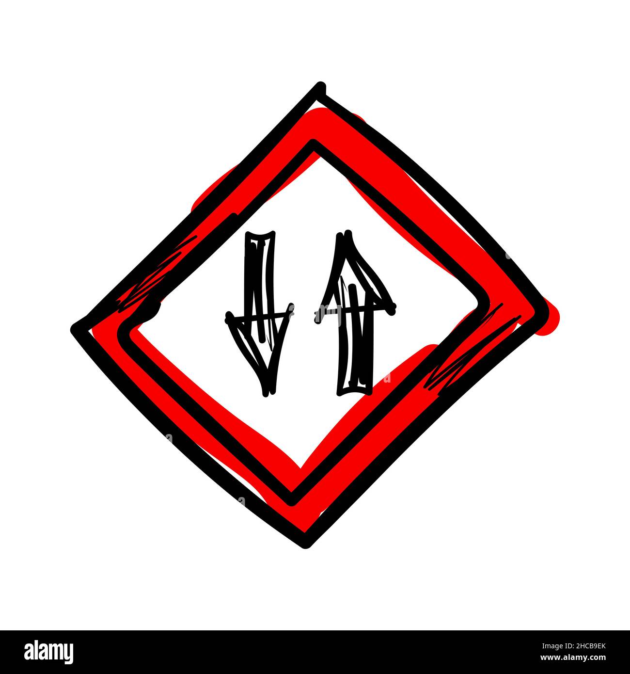 vector doodle Two Way Sign Icon : Transportation Theme, Infographics ...