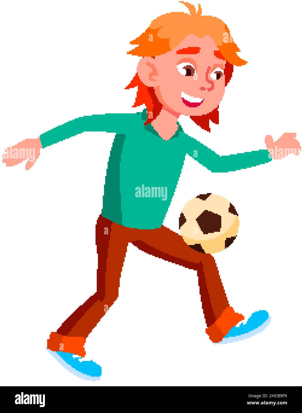 soccer teen boy playing football vector Stock Vector Image & Art - Alamy