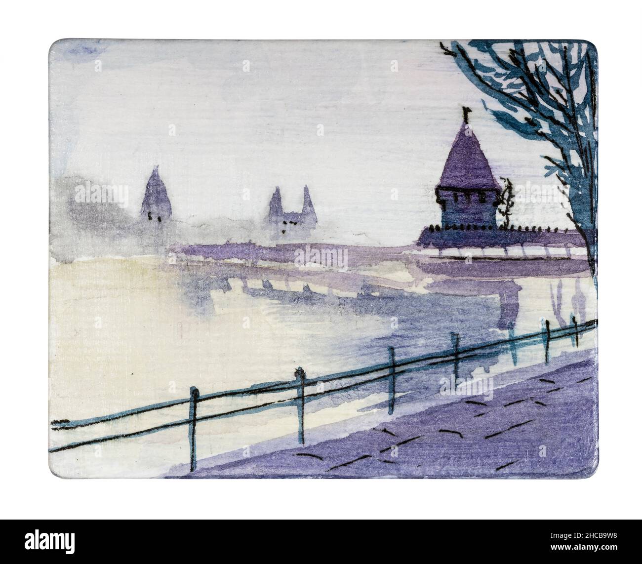 Waterfront cityscape dusk Cut Out Stock Images & Pictures - Alamy