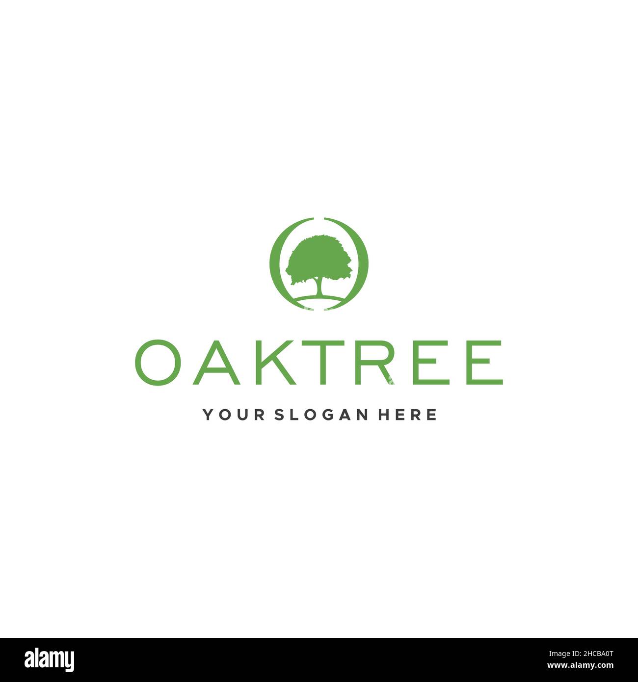 Flat Letter Mark Initial O OAK TREE Logo design Stock Vector Image ...