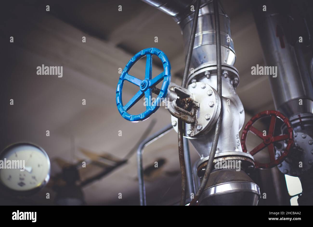 Valve in a factory Stock Photo - Alamy