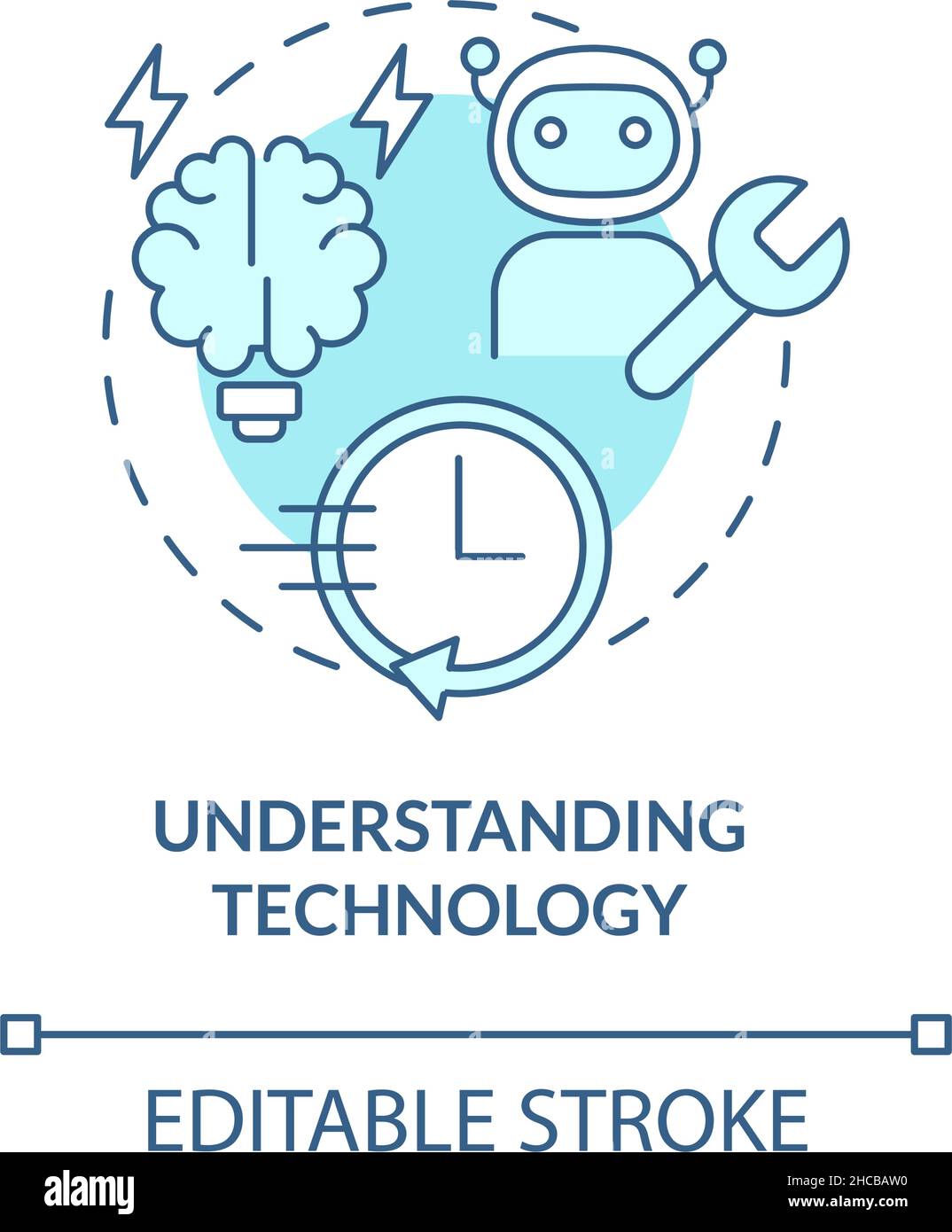 Understanding technology turquoise concept icon Stock Vector Image ...