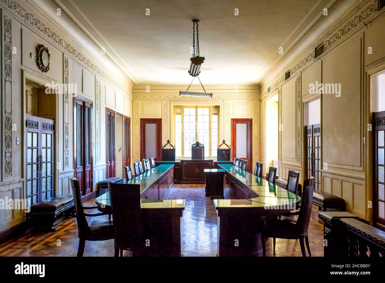 Round table in meeting room in the Museum 'Banco do Brasil' or Bank of ...