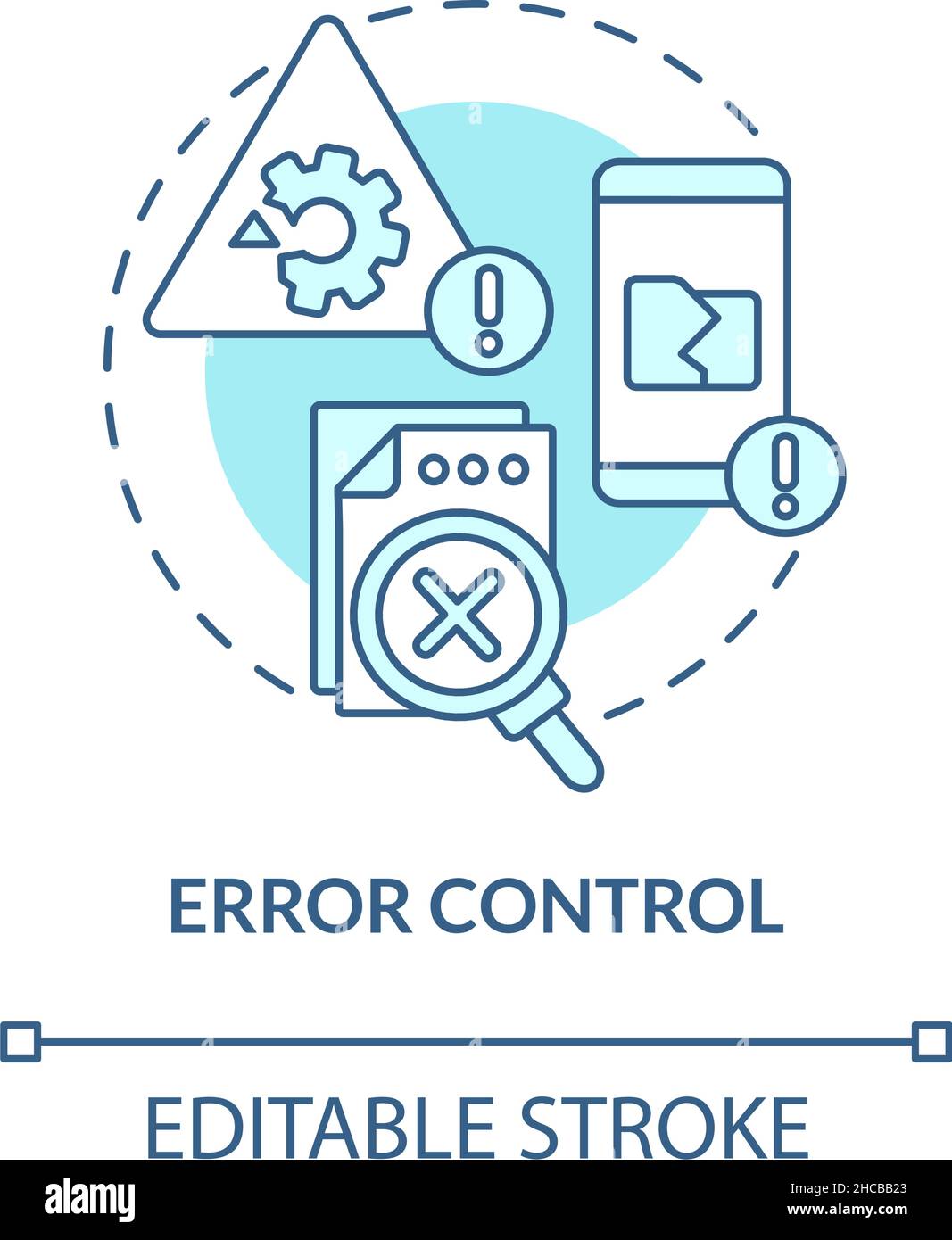 Error control turquoise concept icon Stock Vector Image & Art - Alamy