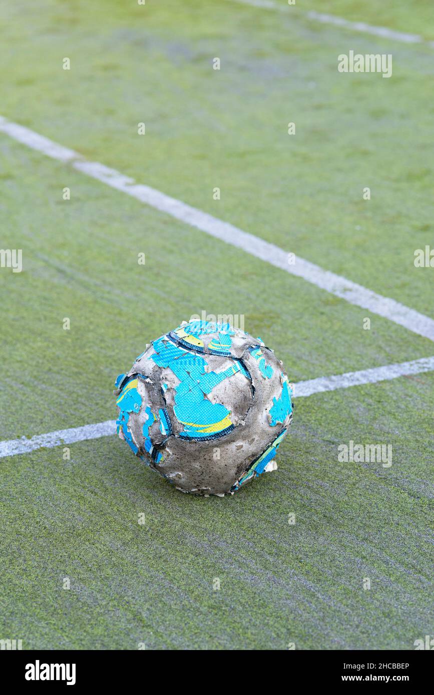 Destroyed soccer ball hi-res stock photography and images - Alamy