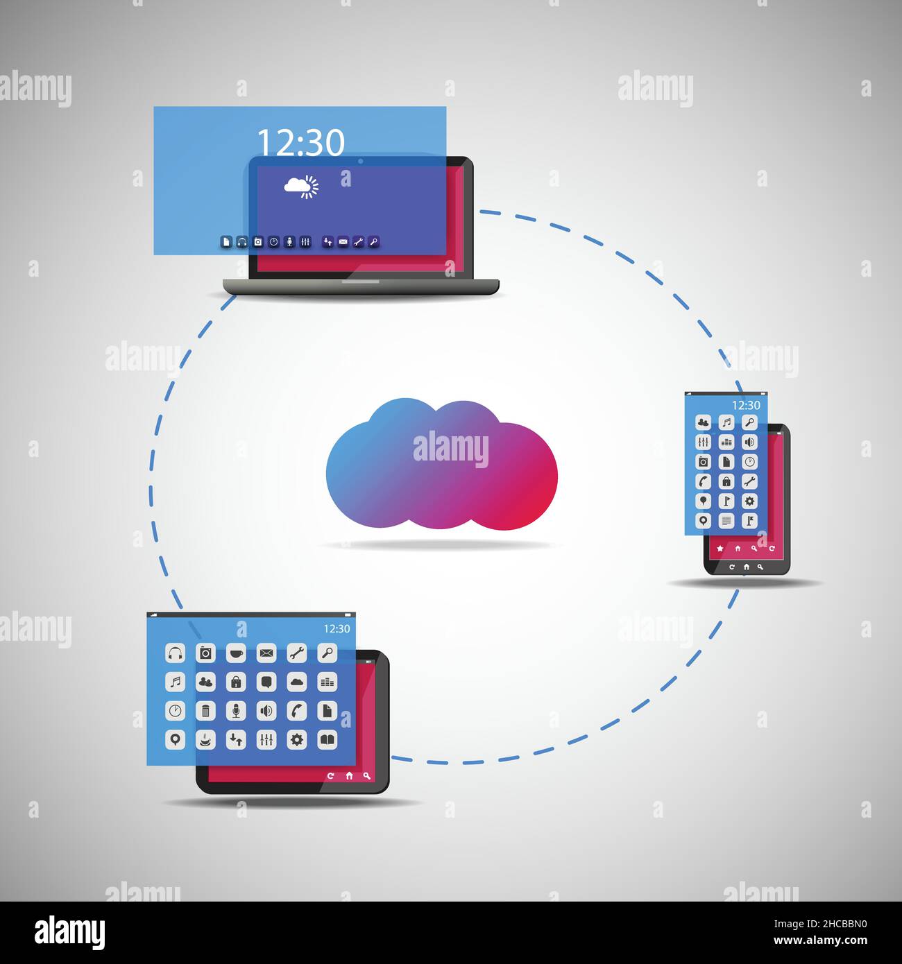 Cloud Computing Concept - Vector Illustration Stock Vector Image & Art ...