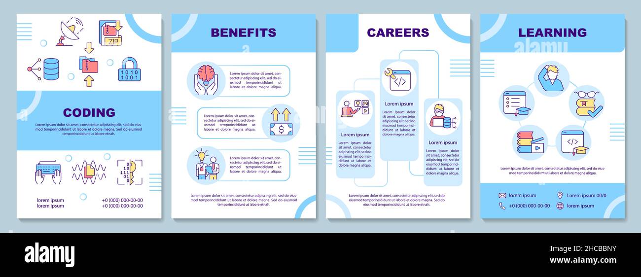 Coding career brochure template Stock Vector Image & Art - Alamy