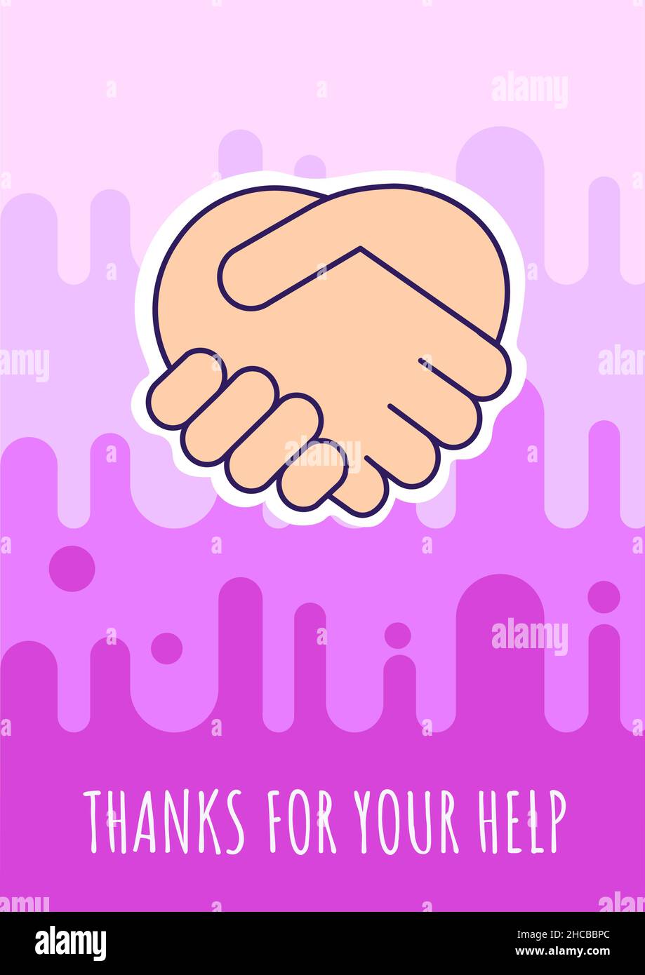 Thanks for your help greeting card with color icon element Stock Vector ...