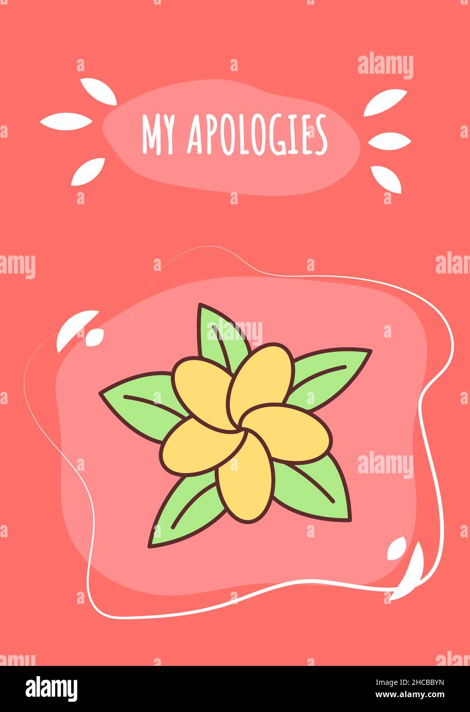 My apologies greeting card with color icon element Stock Vector Image ...