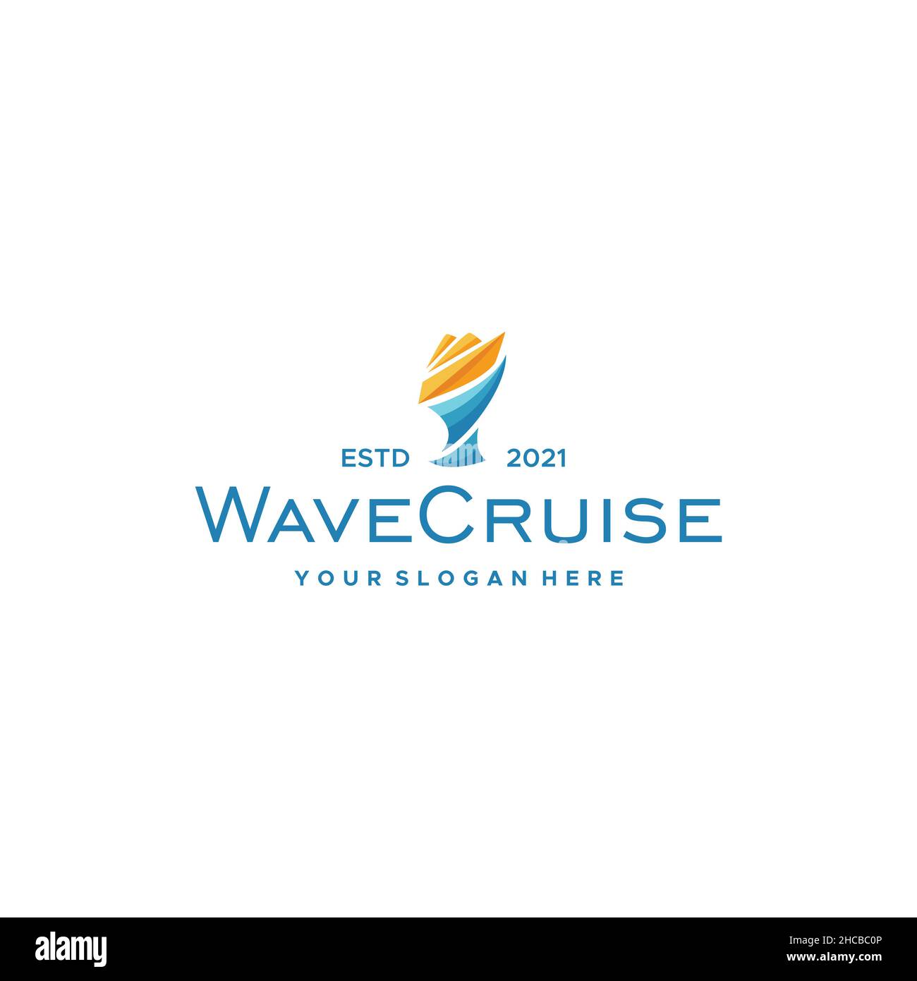 Modern colorful Wave Cruise Trophy logo design Stock Vector Image & Art ...
