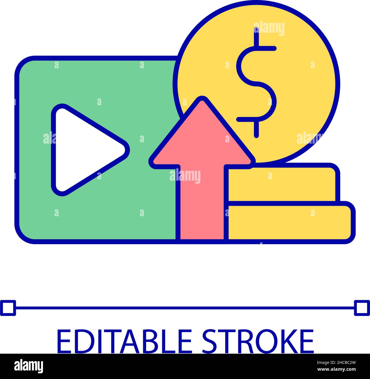 Video monetization icon vector Cut Out Stock Images & Pictures - Alamy