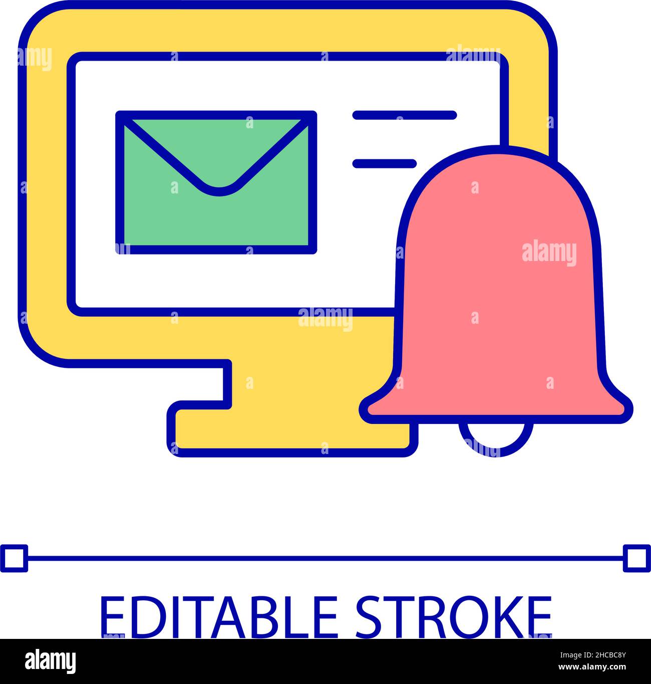 Email bell icon outline Cut Out Stock Images & Pictures - Alamy