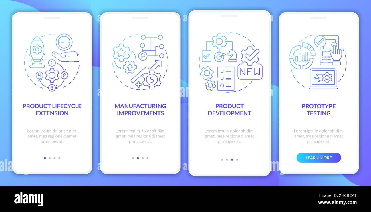 Digital twin tasks blue gradient onboarding mobile app screen Stock Vector Image & Art - Alamy