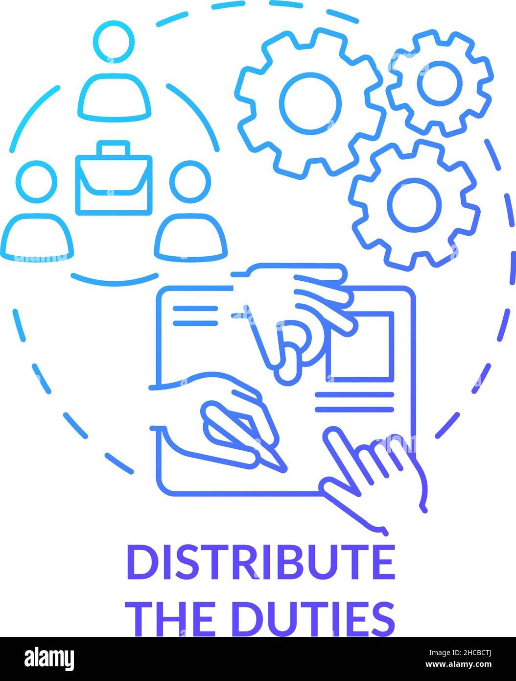 Distribute duties blue gradient concept icon Stock Vector Image & Art ...