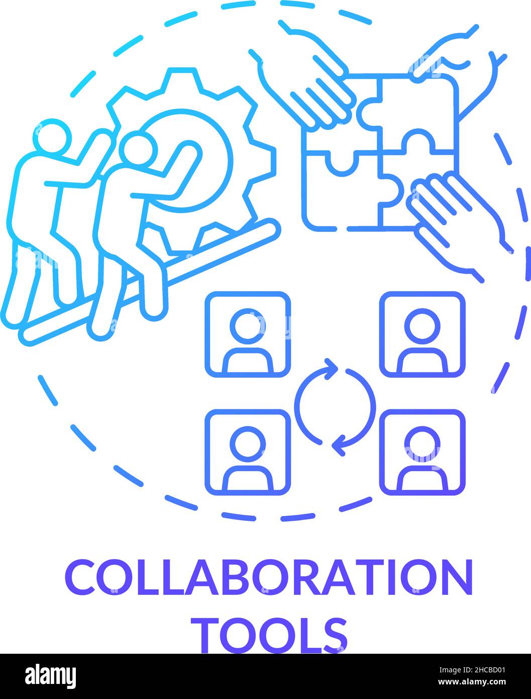 Collaboration tools blue gradient concept icon Stock Vector Image & Art ...