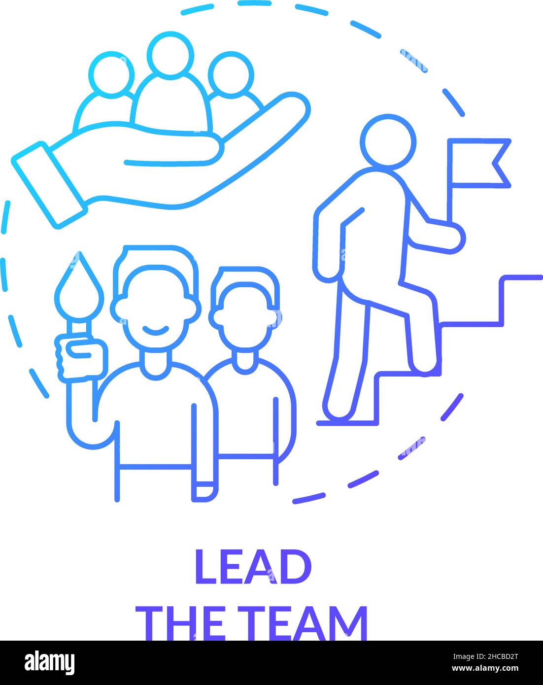 Lead team blue gradient concept icon Stock Vector Image & Art - Alamy