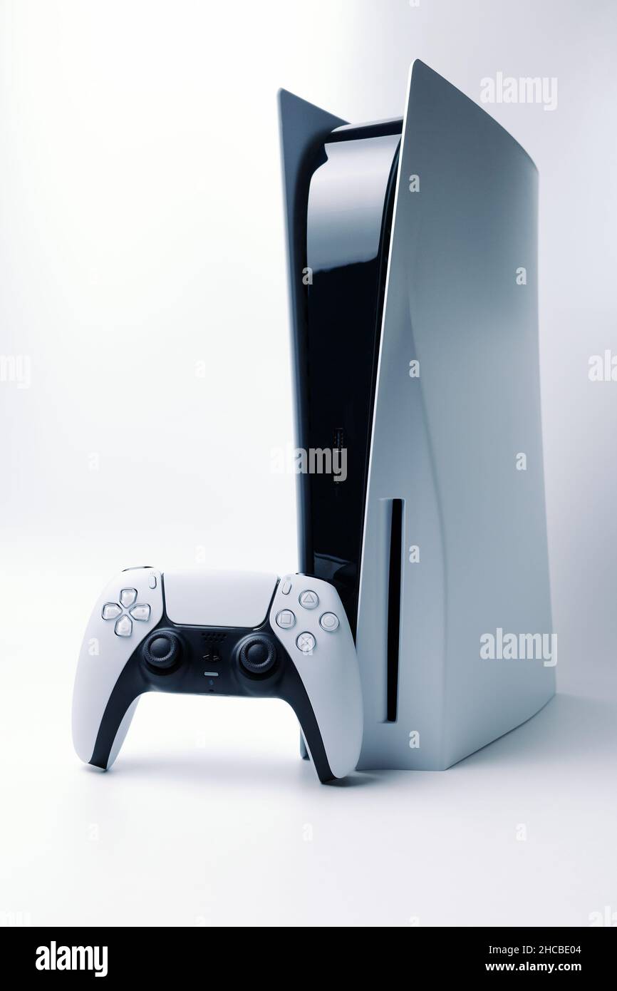 Sony Playstation 5 and Gamepad. Studio Shot Stock Photo - Alamy