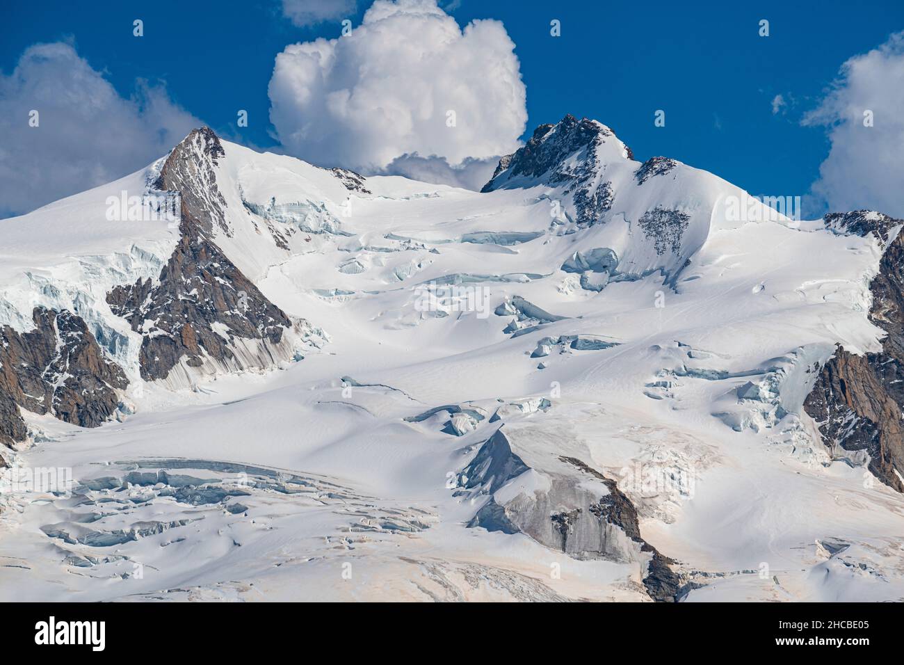 Snowcapped peak of Gornergrat ridge Stock Photo - Alamy
