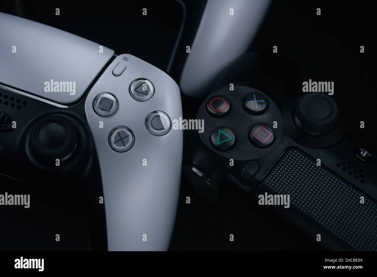 Sony Playstation 5 white Gamepad. Studio Shot Stock Photo - Alamy