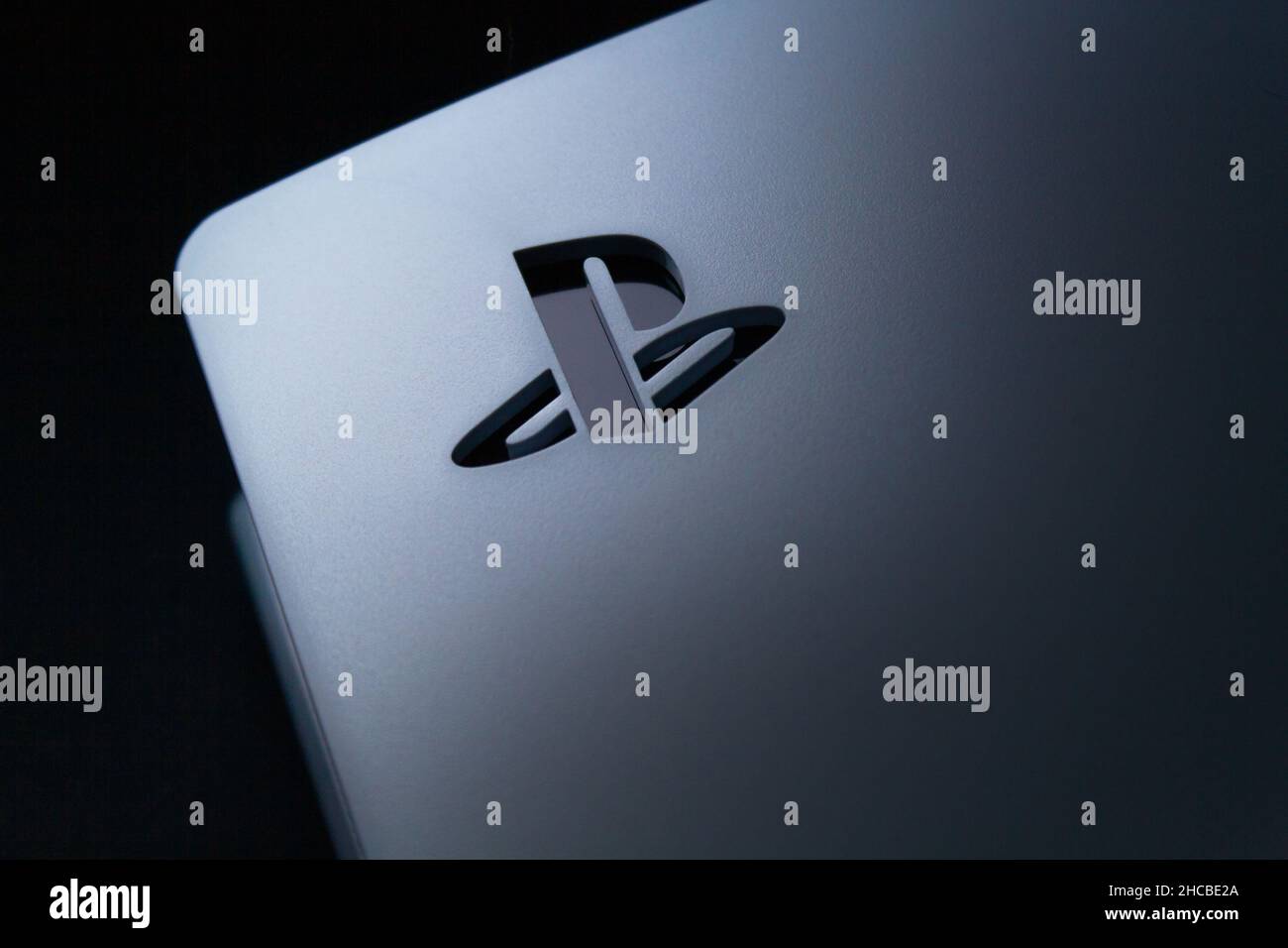 Sony Playstation 5 white Gamepad. Studio Shot Stock Photo - Alamy